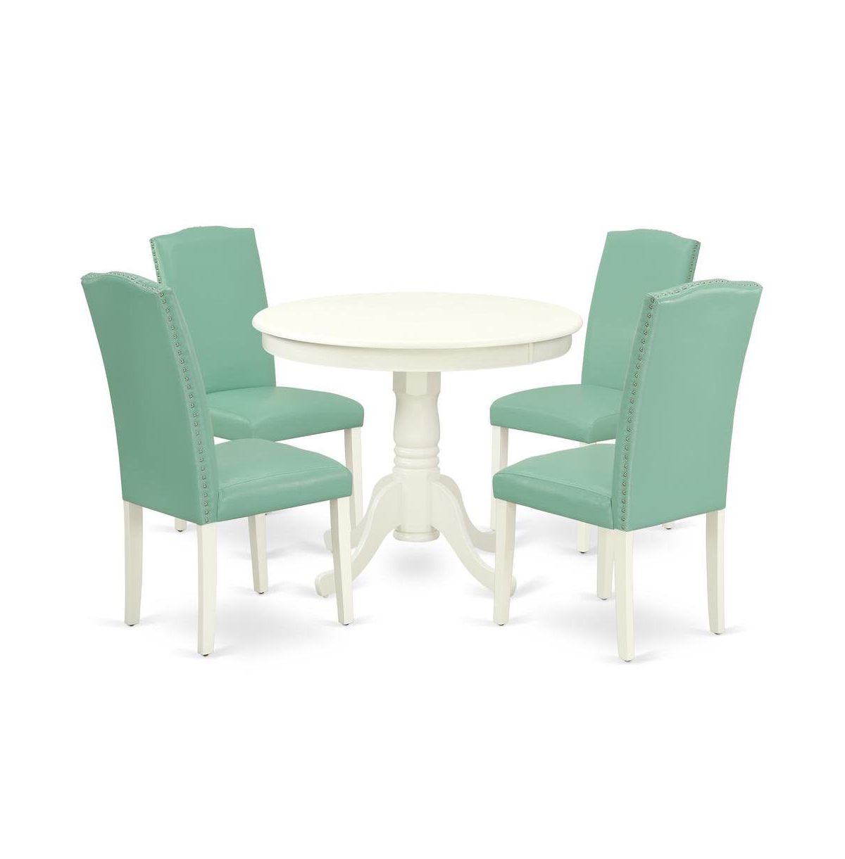 Click here for East West Furniture Dining Room Set Linen White -... prices