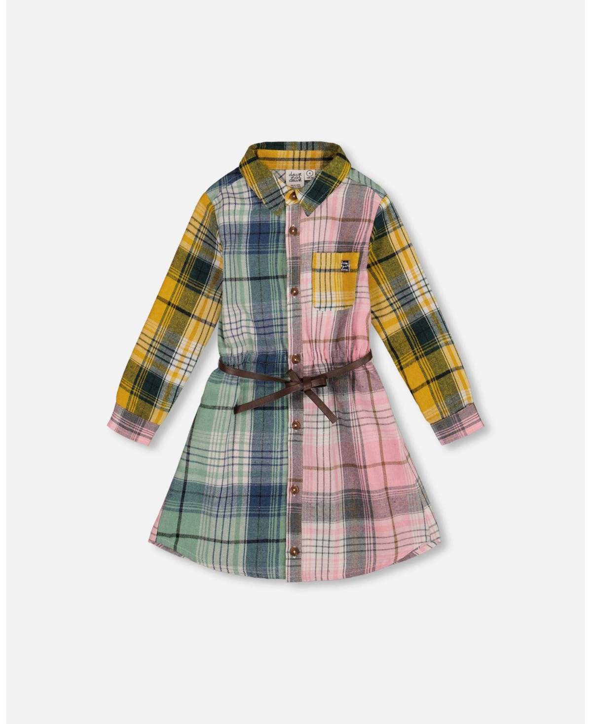 Click here for Deux par Deux Big Girls Shirt Dress with Belt Gree... prices