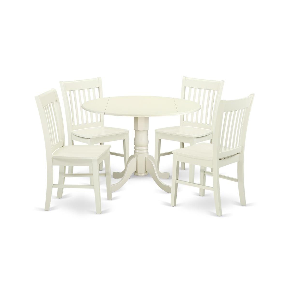 Click here for East West Furniture Dining Room Set Linen White -... prices