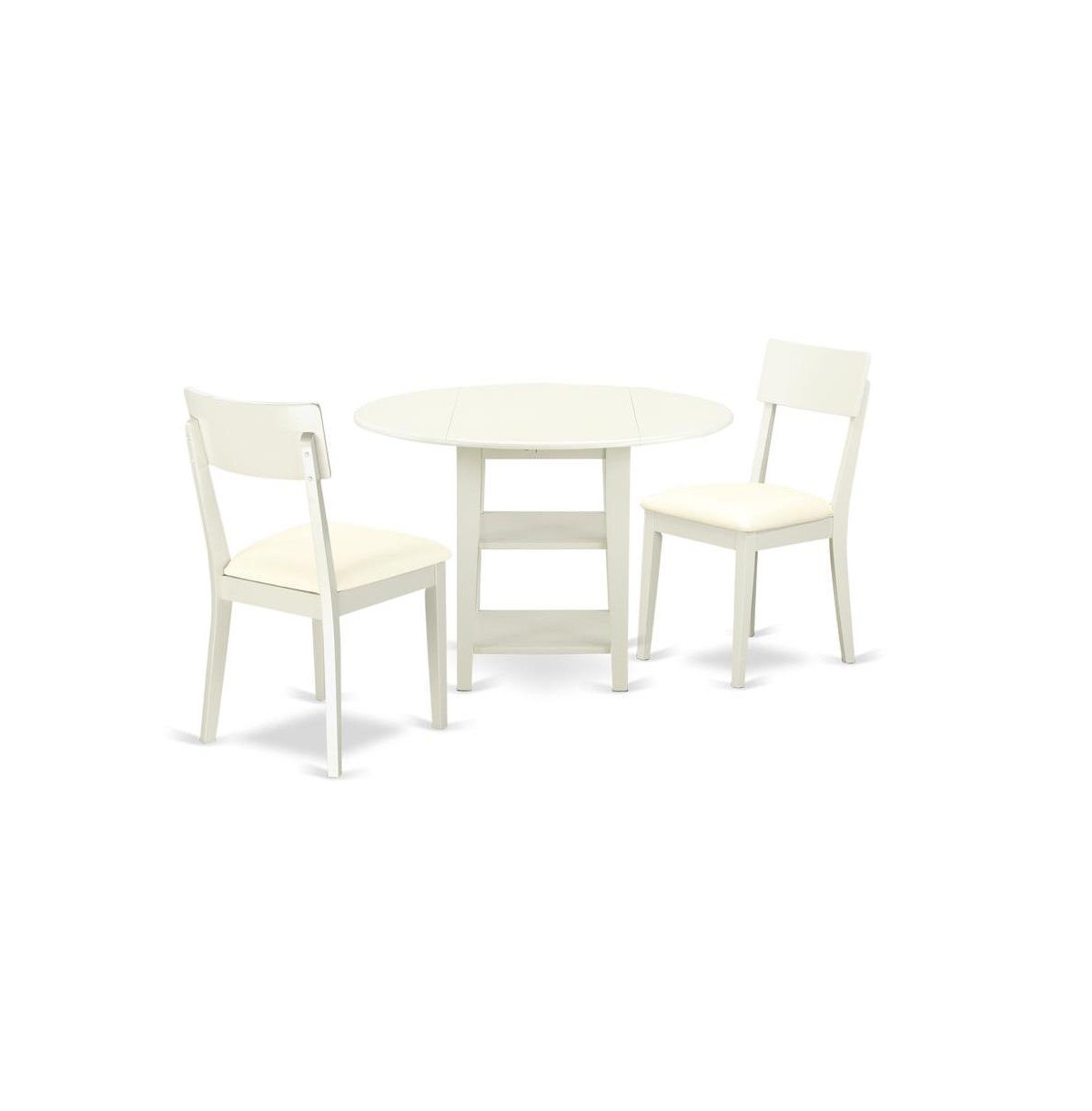Click here for East West Furniture Dining Room Set Linen White -... prices