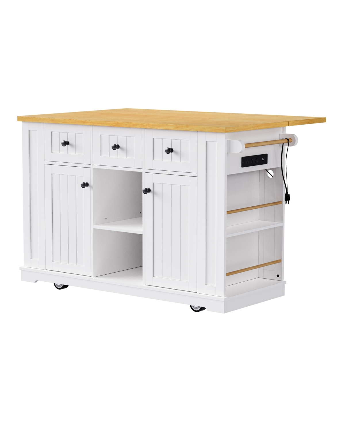 Click here for Casainc 53 Kitchen Island With Drop Leaf  Power Ou... prices