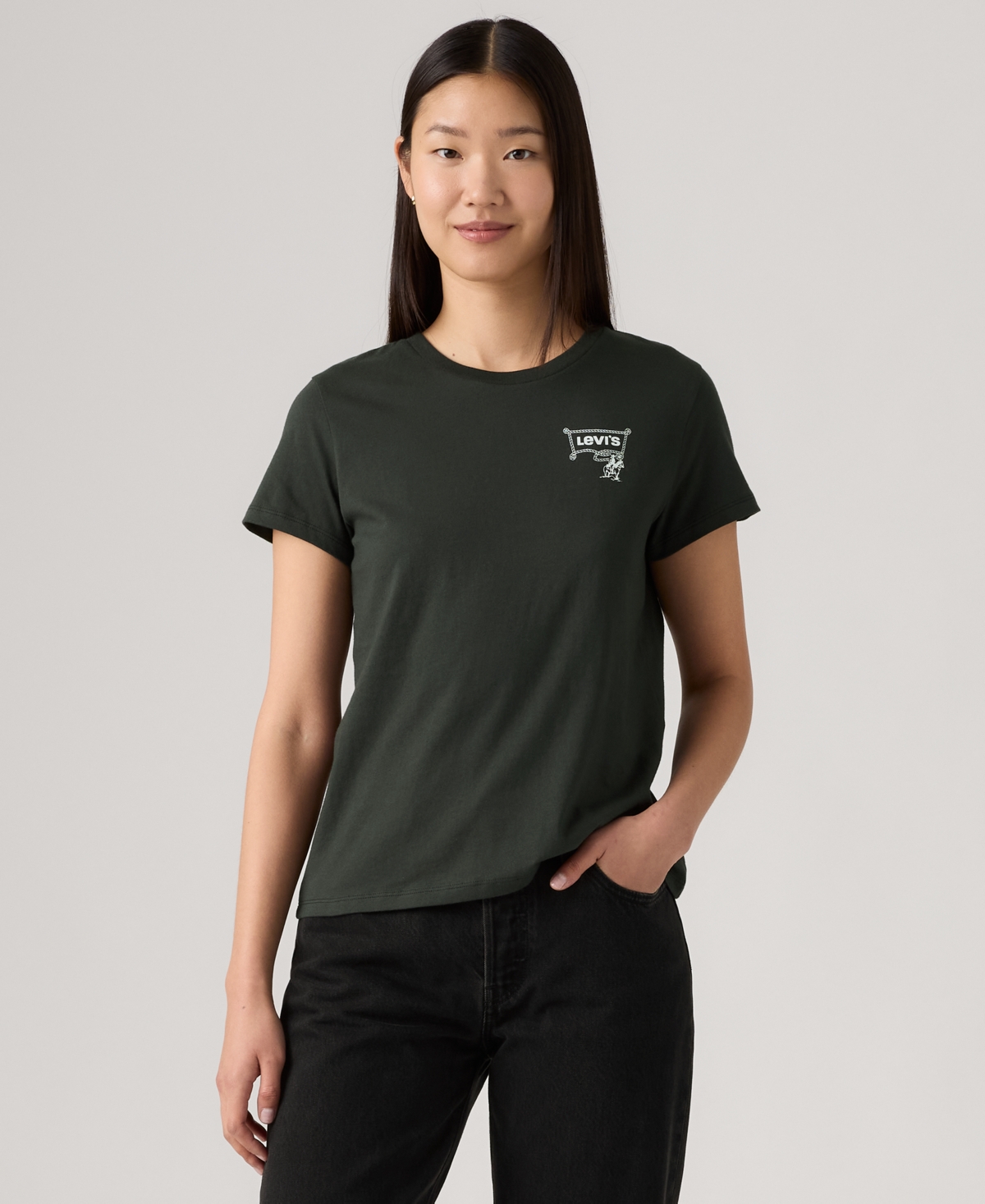 Click here for Levis Womens Perfect Graphic Logo Cotton T-shirt -... prices