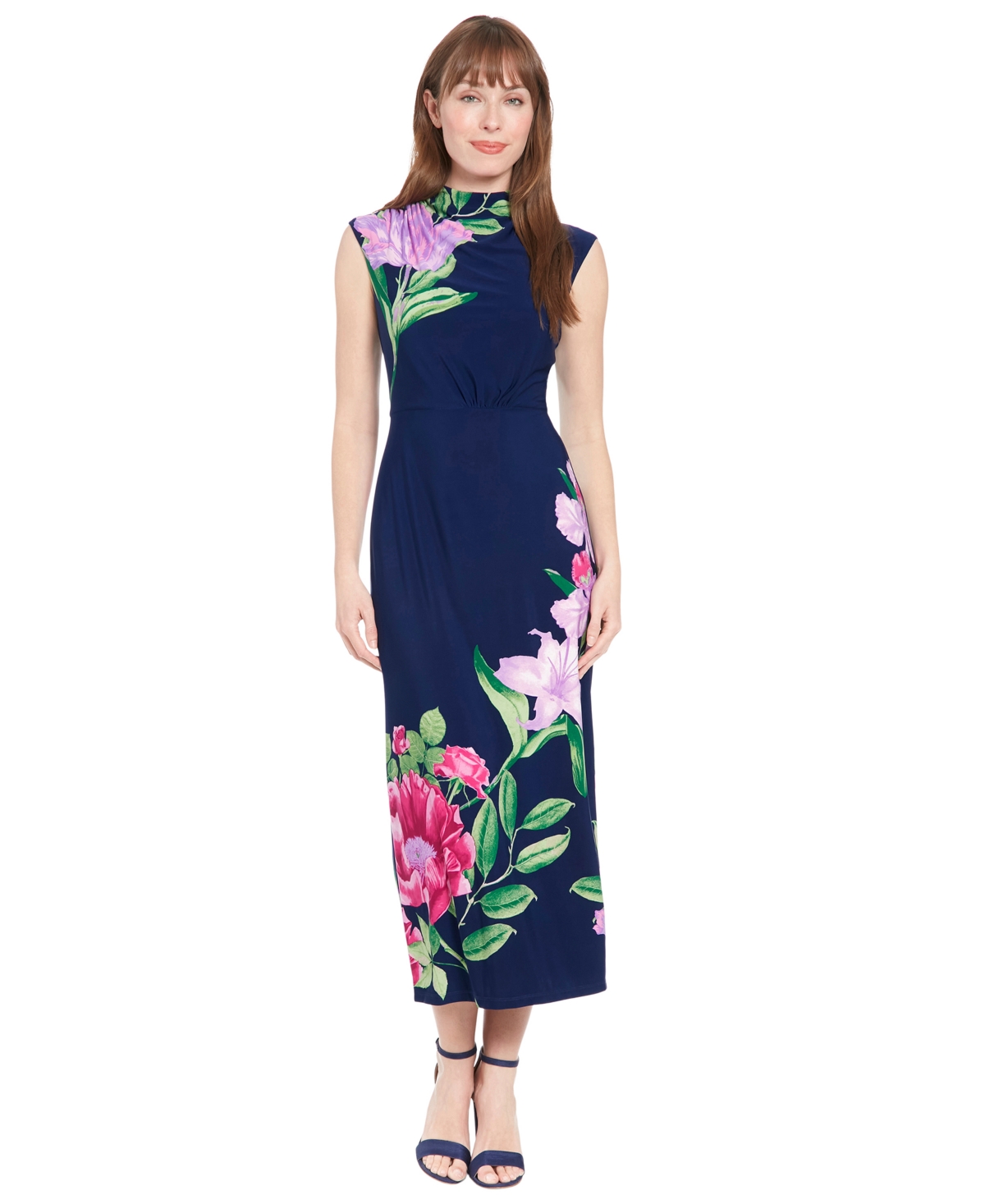 Click here for London Times Petite Placement-Print Jersey Sheath... prices