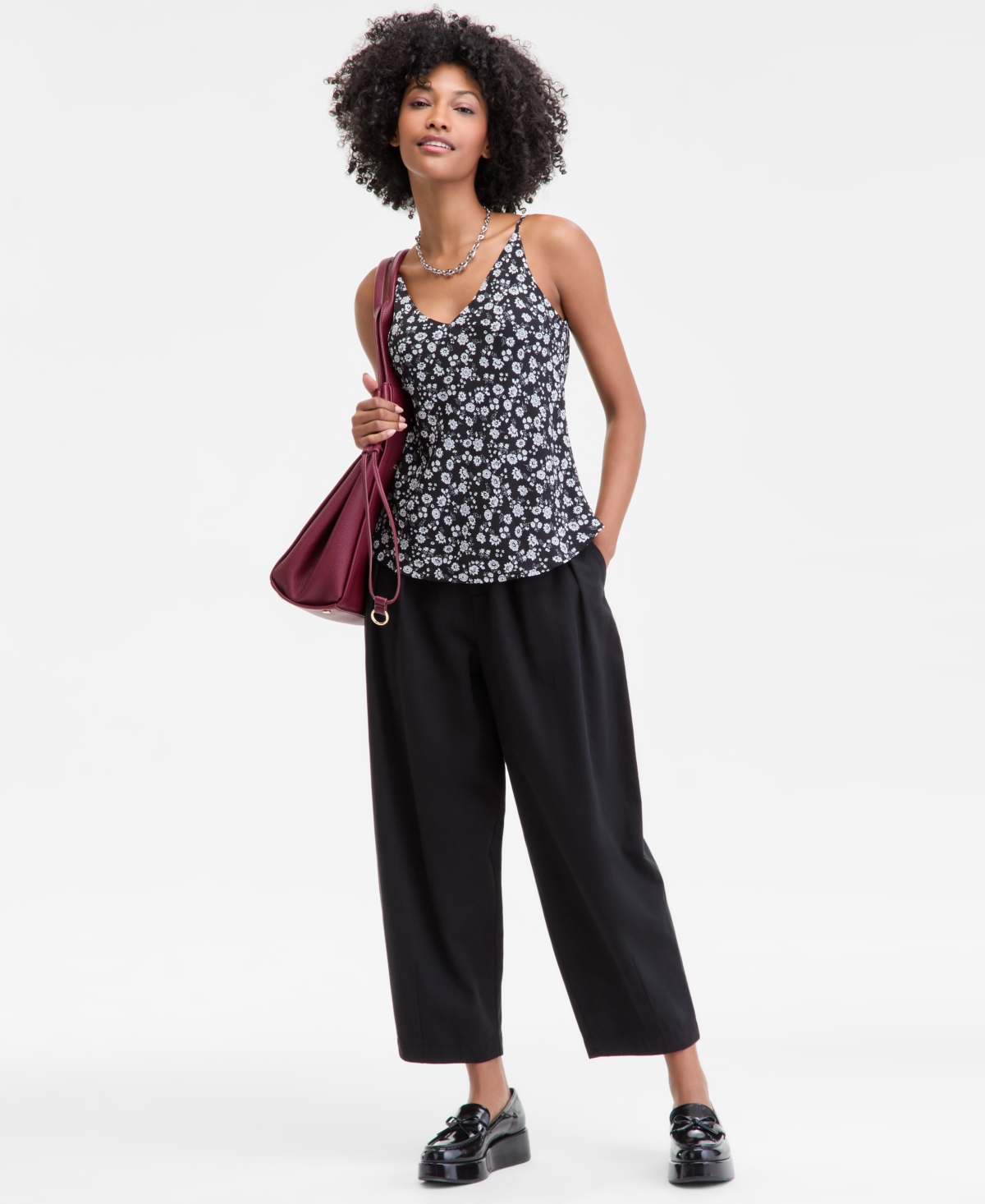 Click here for On 34th Womens Floral-Print Double V-Neck Tank  Ma... prices