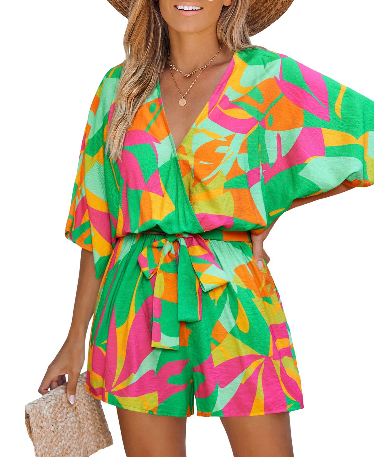 Click here for Cupshe Womens Wild Zephyr Tropical Romper - Open g... prices