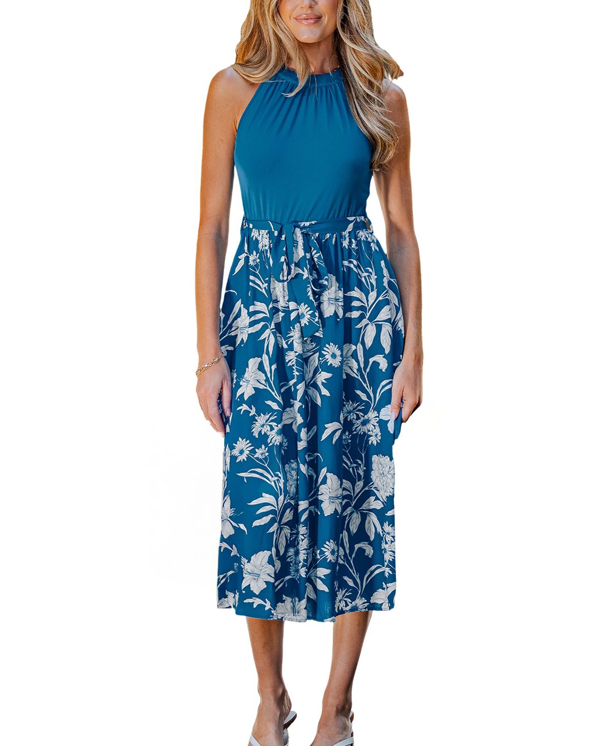 Click here for Cupshe Womens Wild Blue Floral Midi Beach Dress -... prices