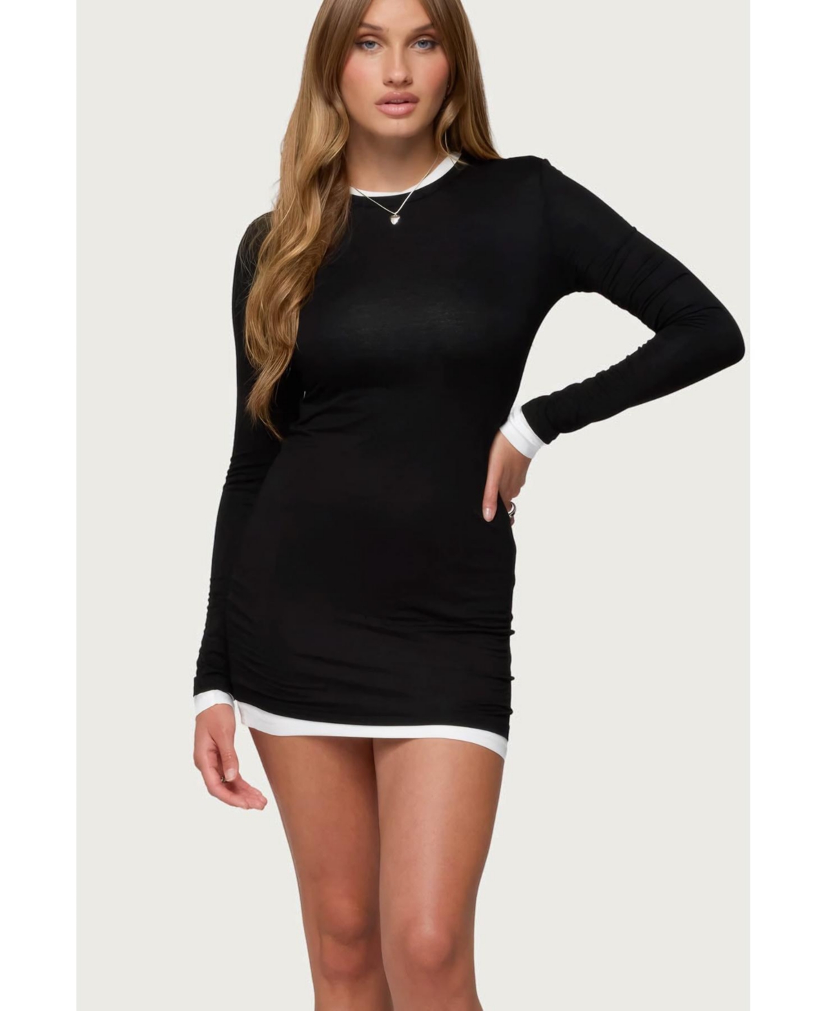 Click here for Edikted Womens Norah Contrast Layered Mini Dress -... prices