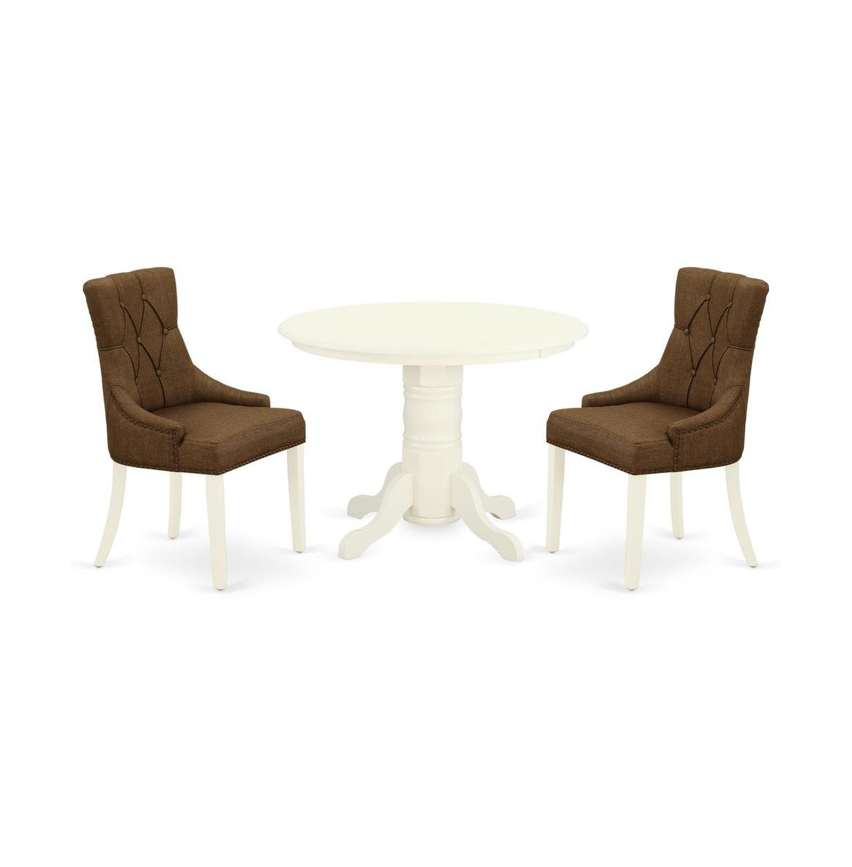 Click here for East West Furniture Dining Room Set Linen White -... prices