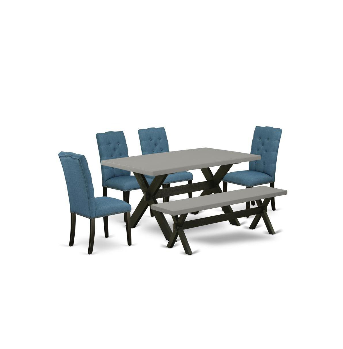 Click here for East West Furniture 6-Piece Dining Set of rectangu... prices