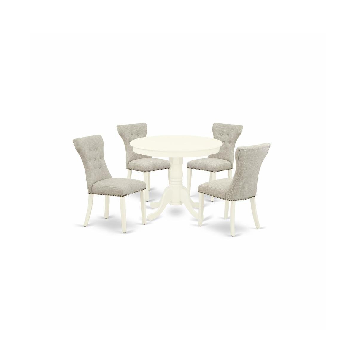 Click here for East West Furniture Dining Room Set Linen White -... prices