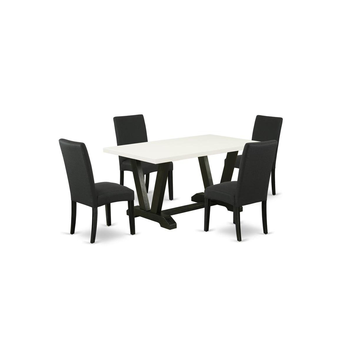 Click here for East West Furniture 5-Pc Dining Table Set- 4 Uphol... prices