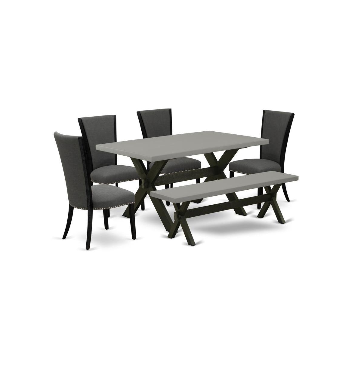 Click here for East West Furniture 6 Piece Mid Century Dining Set... prices