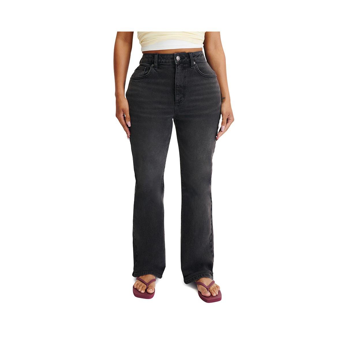 Click here for Cotton On Womens Curvy Flare Jean - Onyx black prices