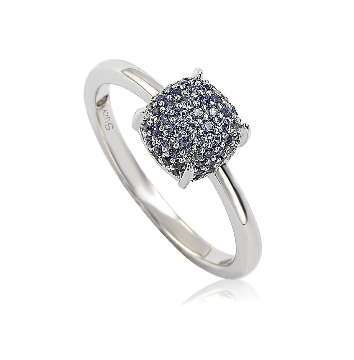 Click here for Suzy Levian Sterling Silver Sapphire Pave Puff Sol... prices