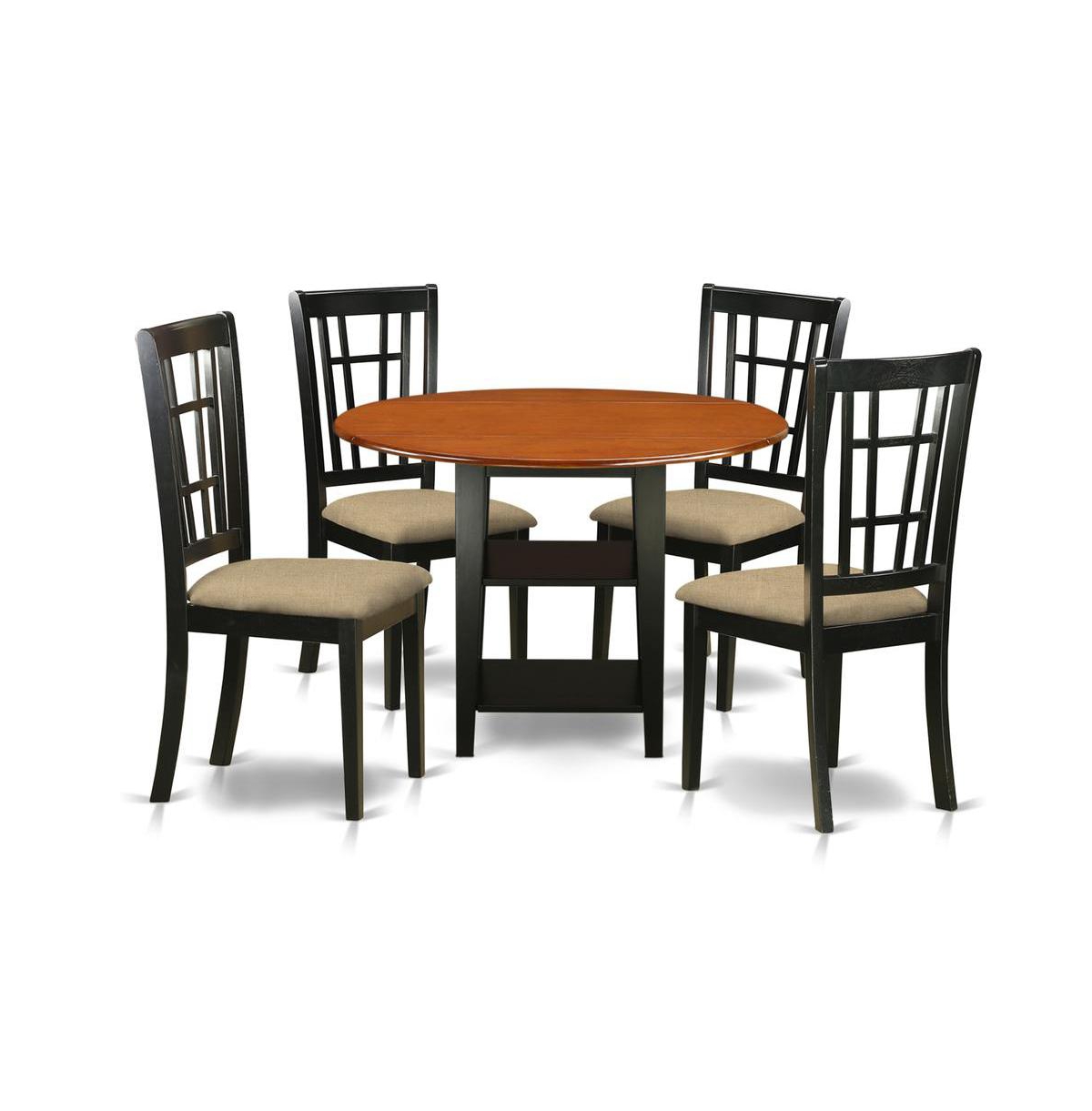 Click here for East West Furniture Dining Room Set Black & Cherry... prices
