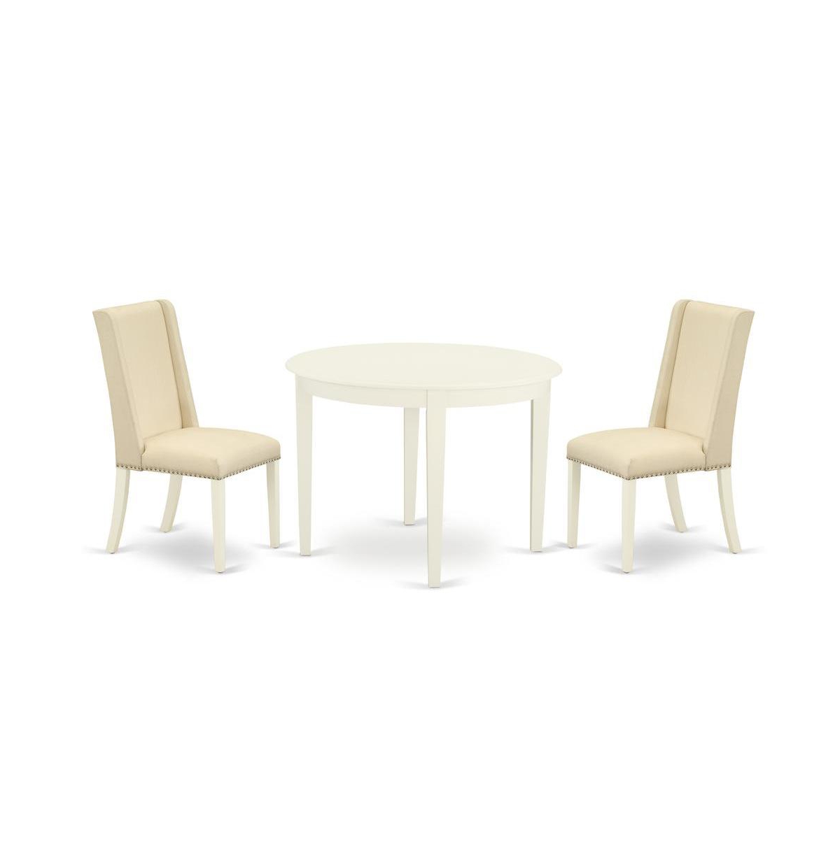 Click here for East West Furniture Dining Room Set Linen White  B... prices