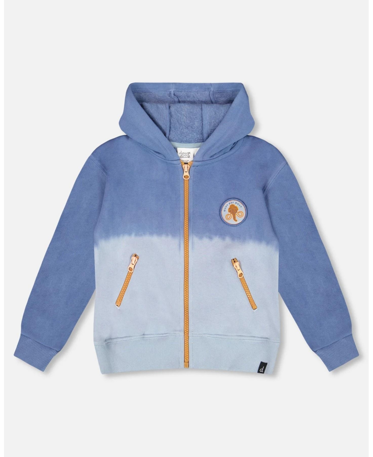 Click here for Deux par Deux Boy Full Zip Hooded Fleece Jacket Bl... prices