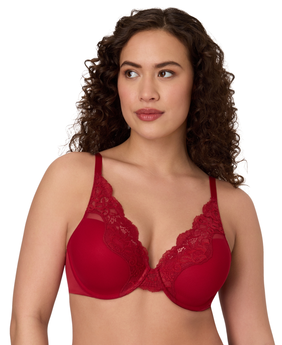 Bali Womens One Smooth U Comfort Stretch Lace Uw DF0084 - Rosy Red