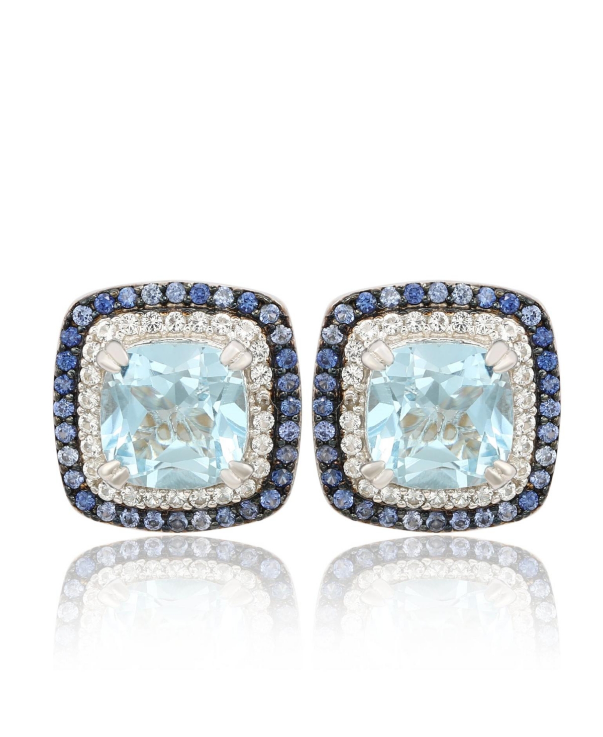 Click here for Suzy Levian Sterling Silver Cushion Cut Topaz And... prices