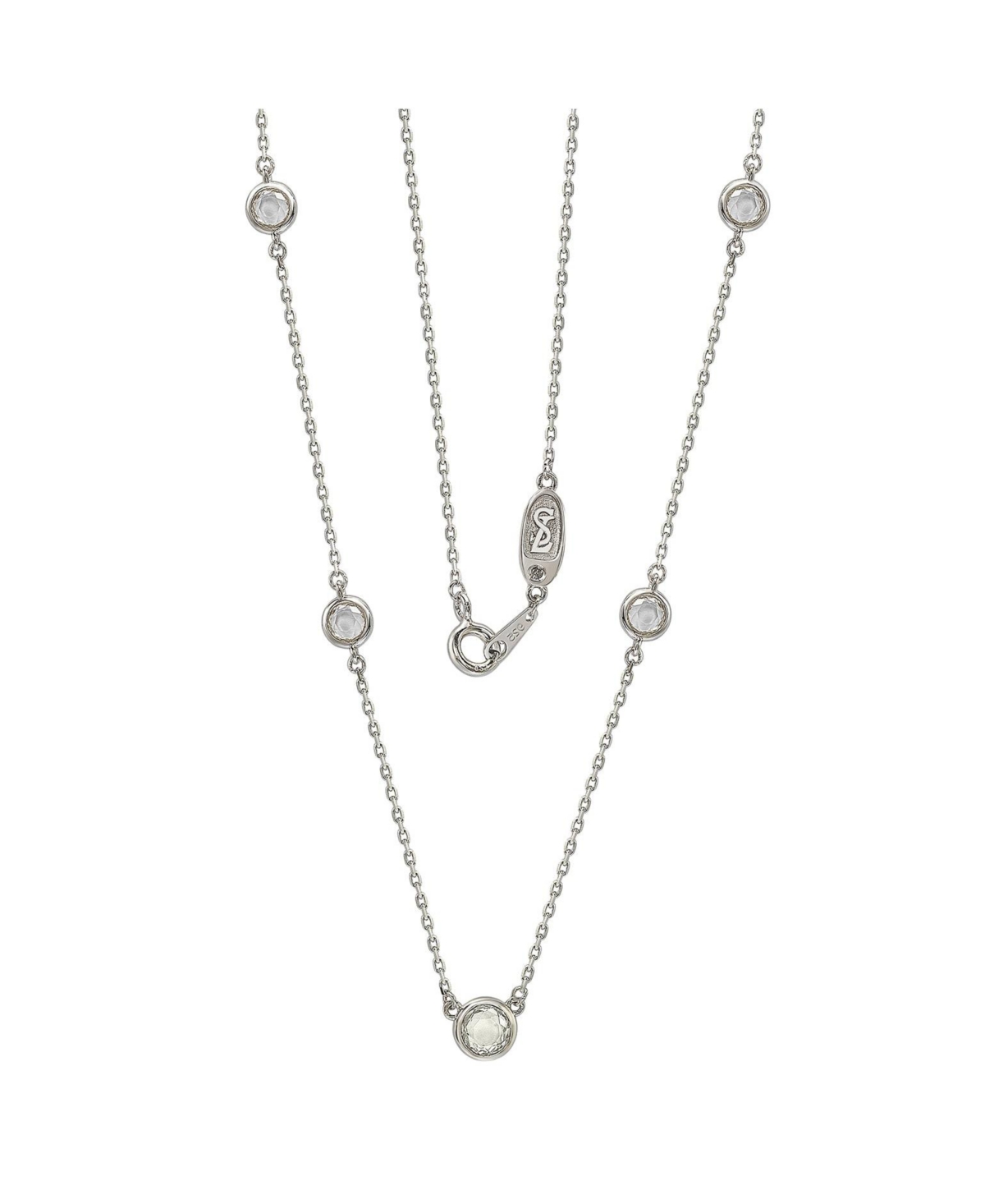 Click here for Suzy Levian Sterling Silver White Topaz 5 Stone St... prices