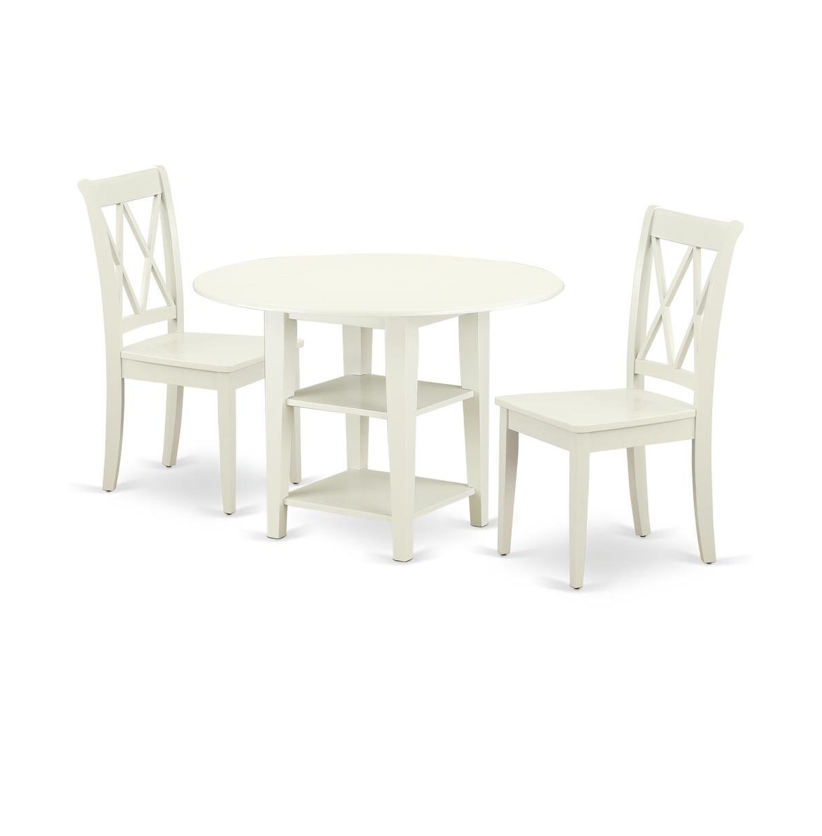 Click here for East West Furniture Dining Room Set Linen White -... prices