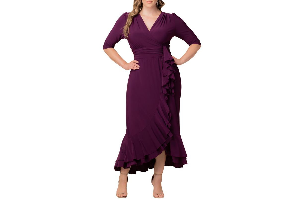 Click here for Kiyonna Plus Size Veronica Ruffled Evening Gown -... prices