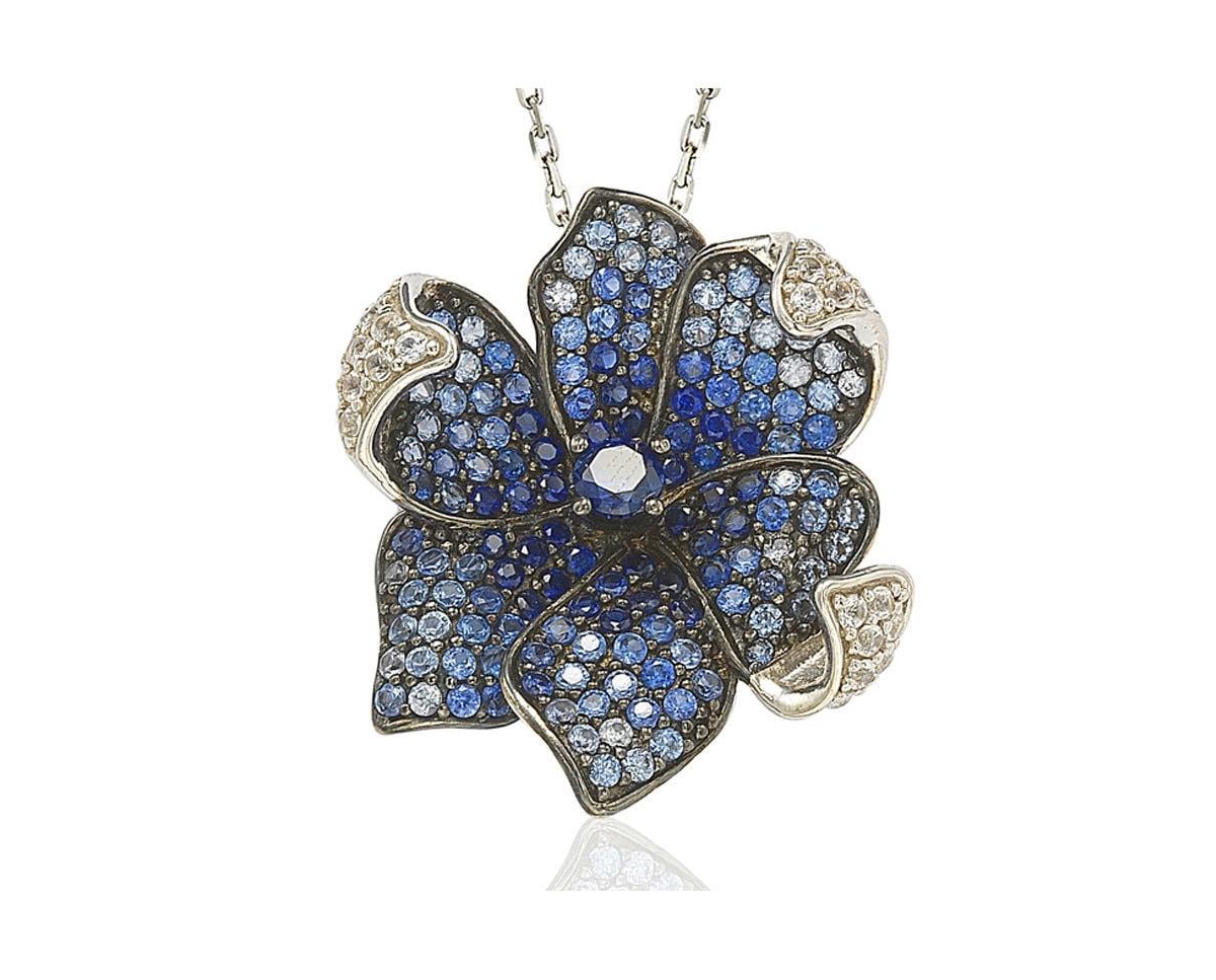 Click here for Suzy Levian Sterling Silver Sapphire Flower Petal... prices