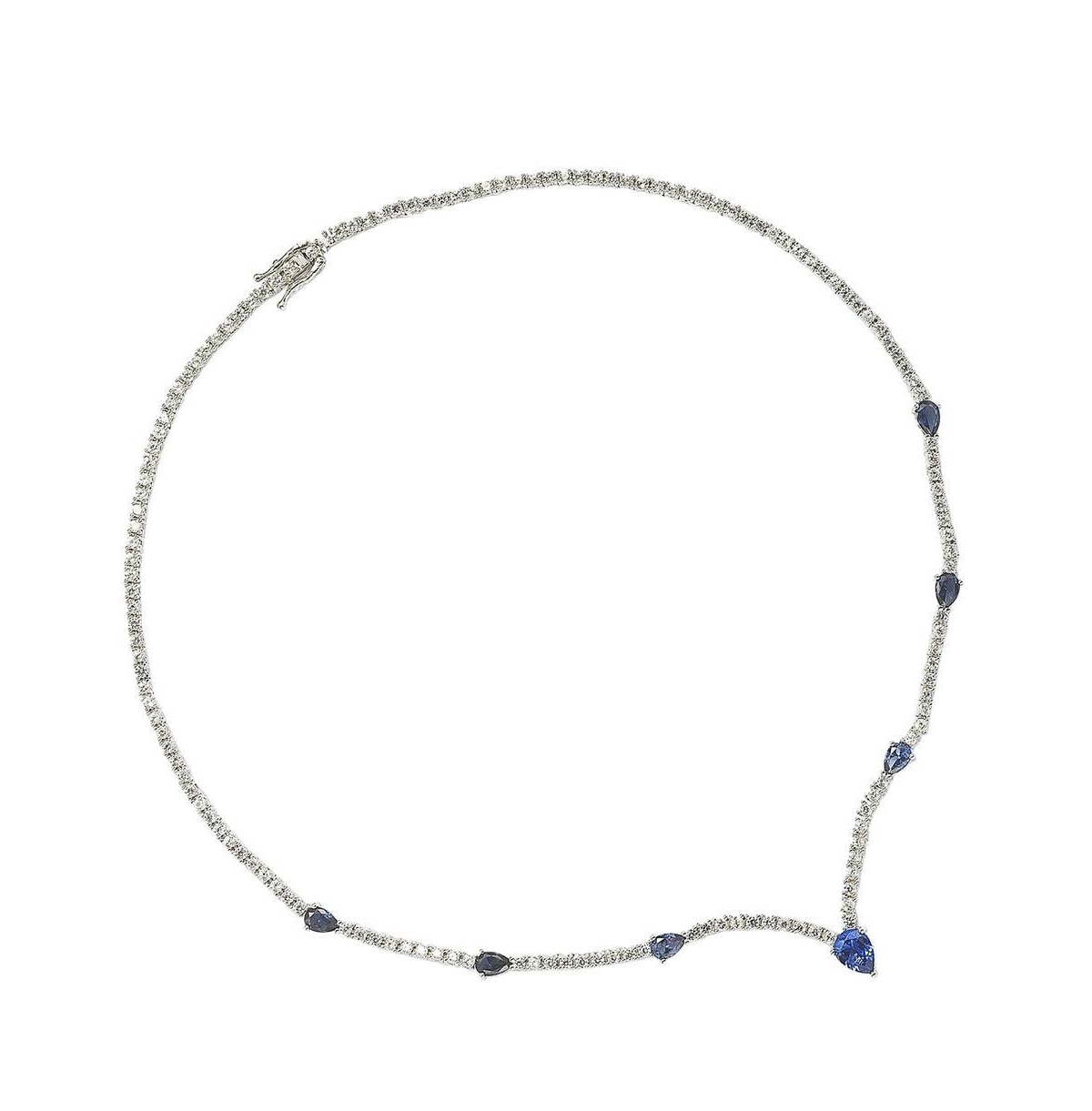 Click here for Suzy Levian Sterling Silver Pear-Cut Sapphire & Cr... prices