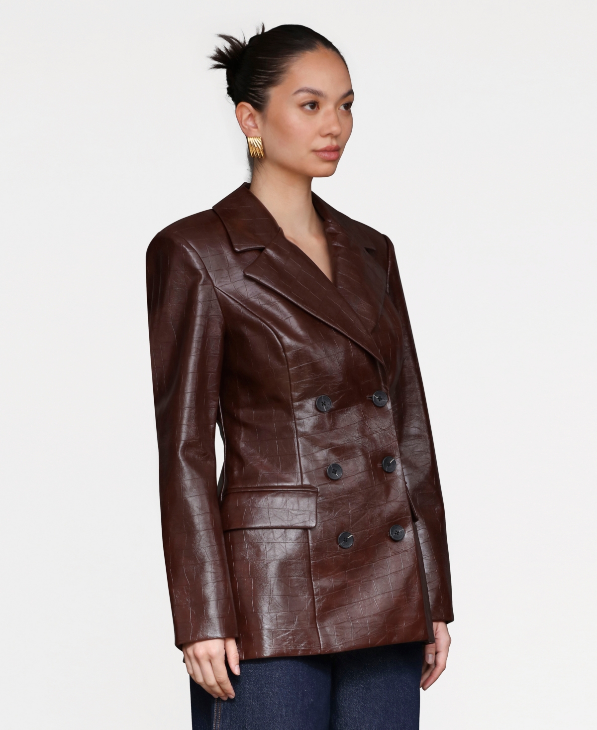 Click here for Avec Les Filles Womens Fitted Button-Front Blazer... prices