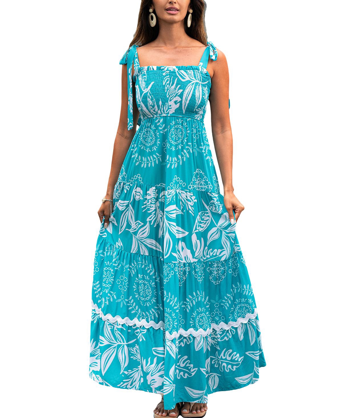 Click here for Cupshe Womens Sweet Side Tropical Maxi Beach Dress... prices