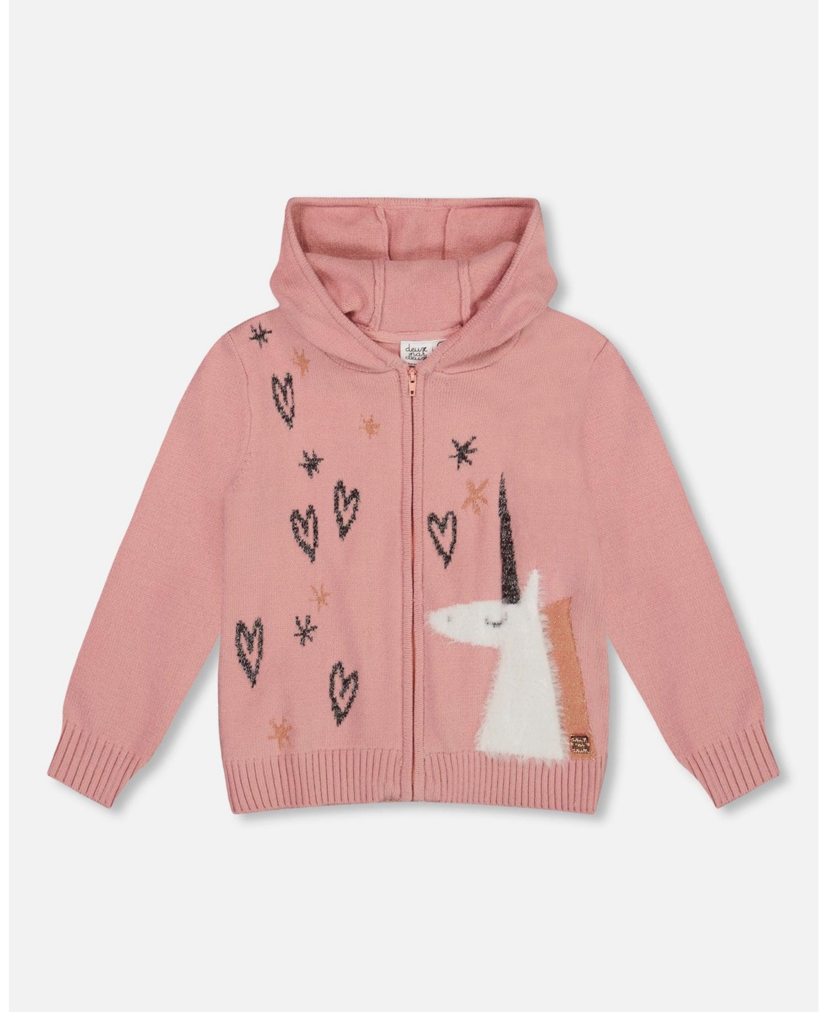 Click here for Deux par Deux Girl Hooded Knit Cardigan Dusty Pink... prices