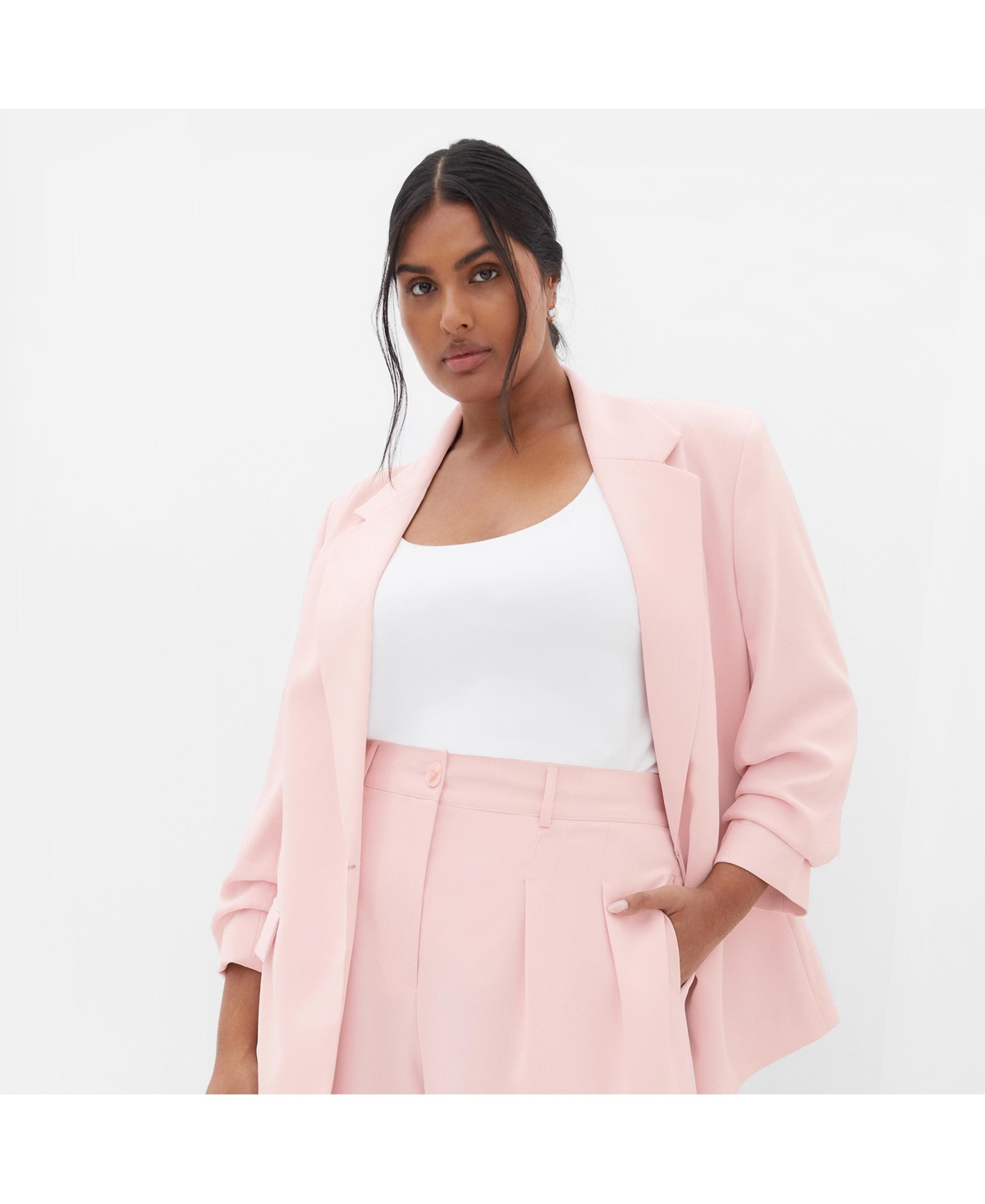 Click here for Plus Size Abbie Blazer - Heavenly pink prices
