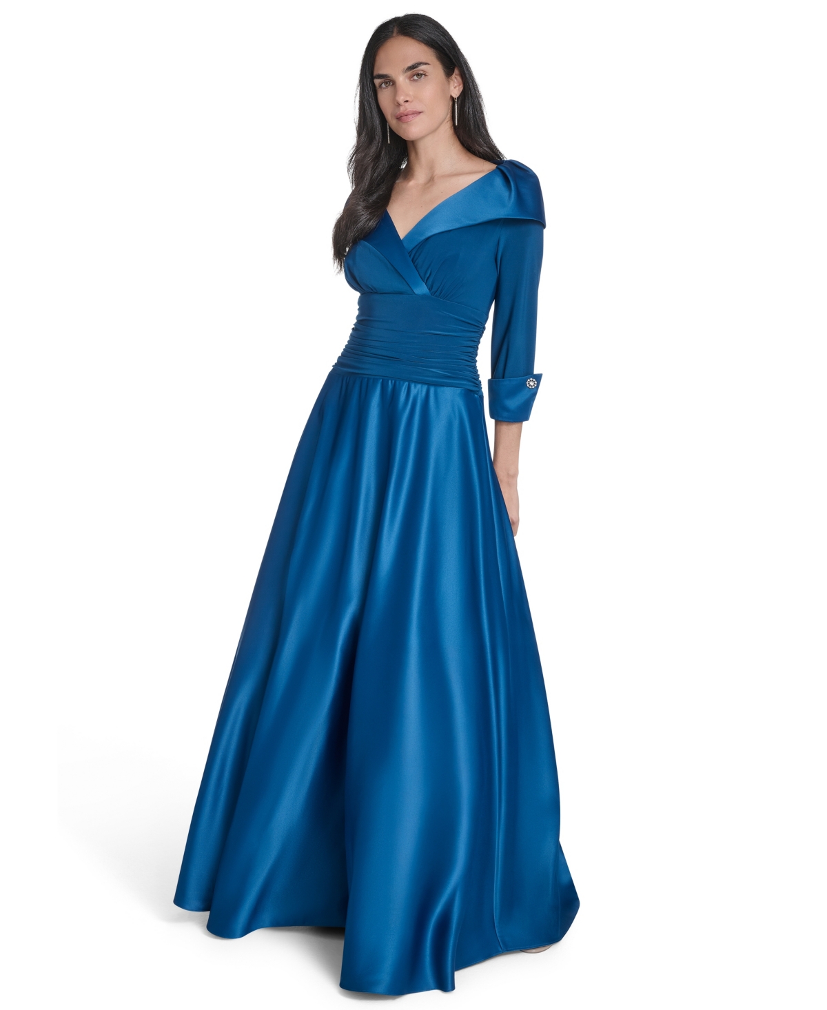 Click here for Jessica Howard Womens Portrait-Collar Side-Ruched... prices