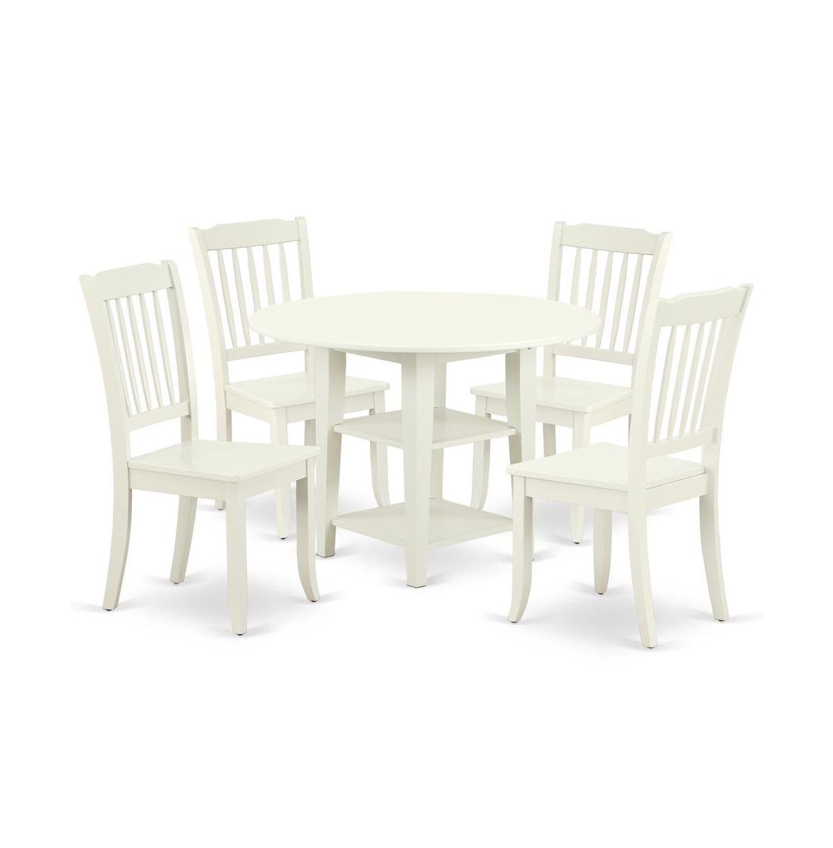 Click here for East West Furniture Dining Room Set Linen White -... prices