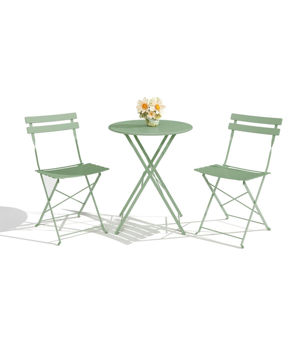 Click here for gaomon 3 Pieces Green Patio Bistro Set  Folding Ta... prices