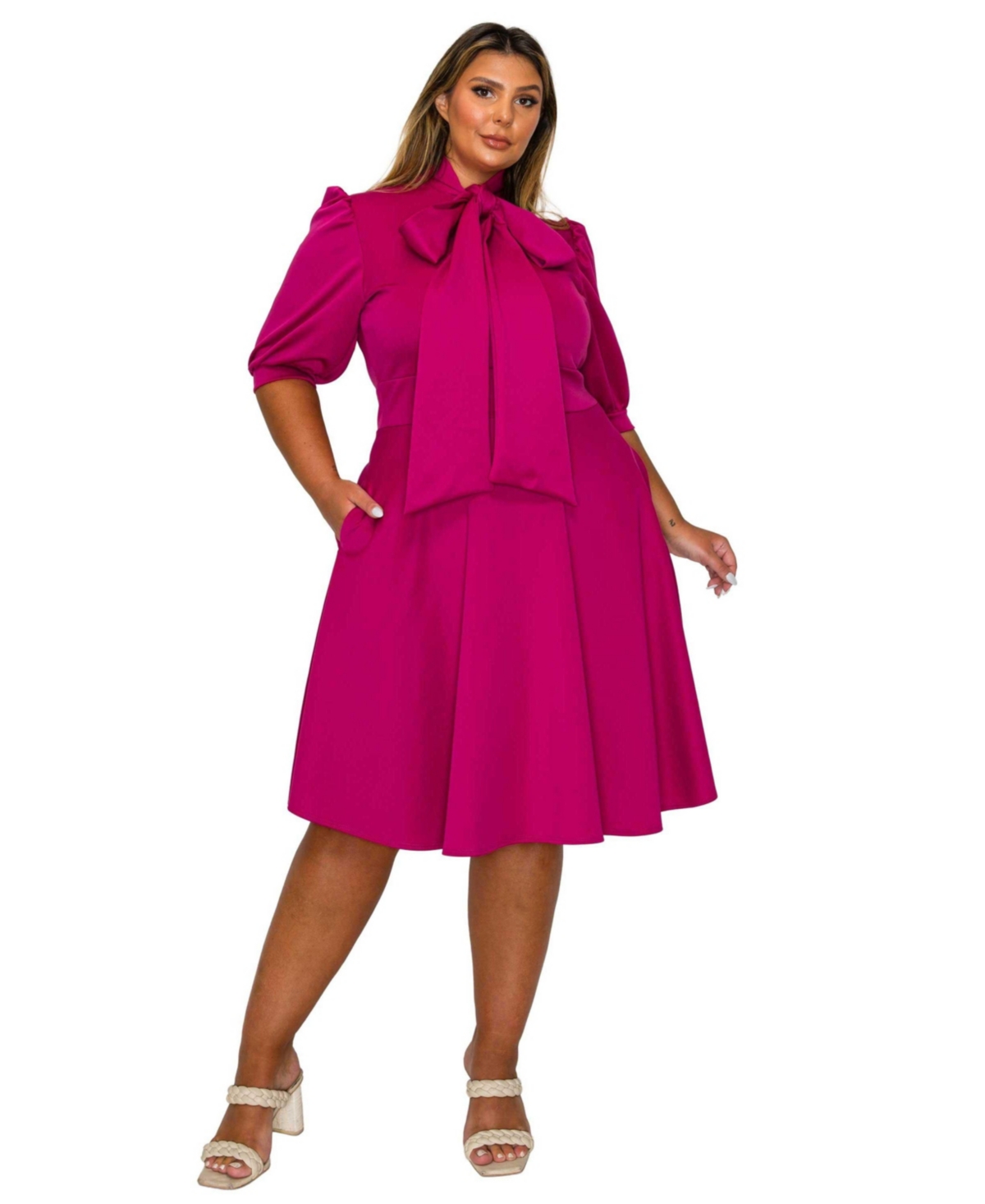 Click here for L I V D Plus Size Carina Donna Flare Dress w/ Pock... prices