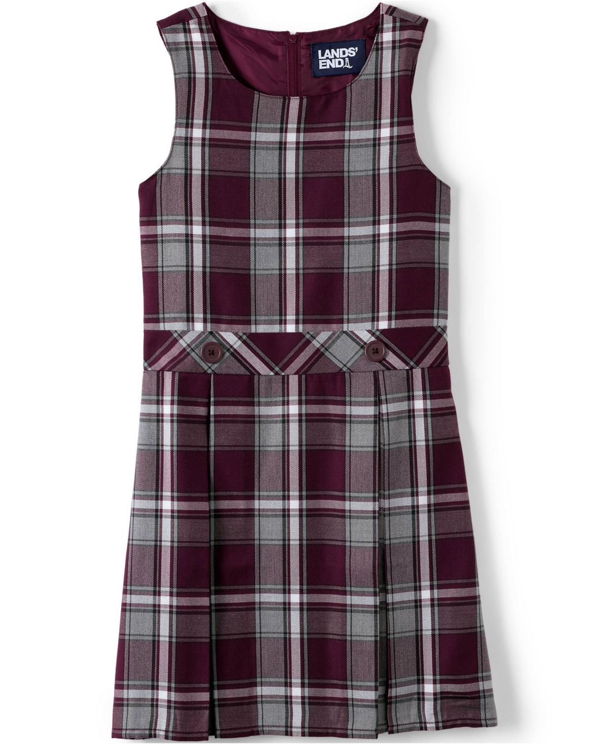Click here for Lands End Big Girls Top of Knee Plaid Jumper - Pla... prices