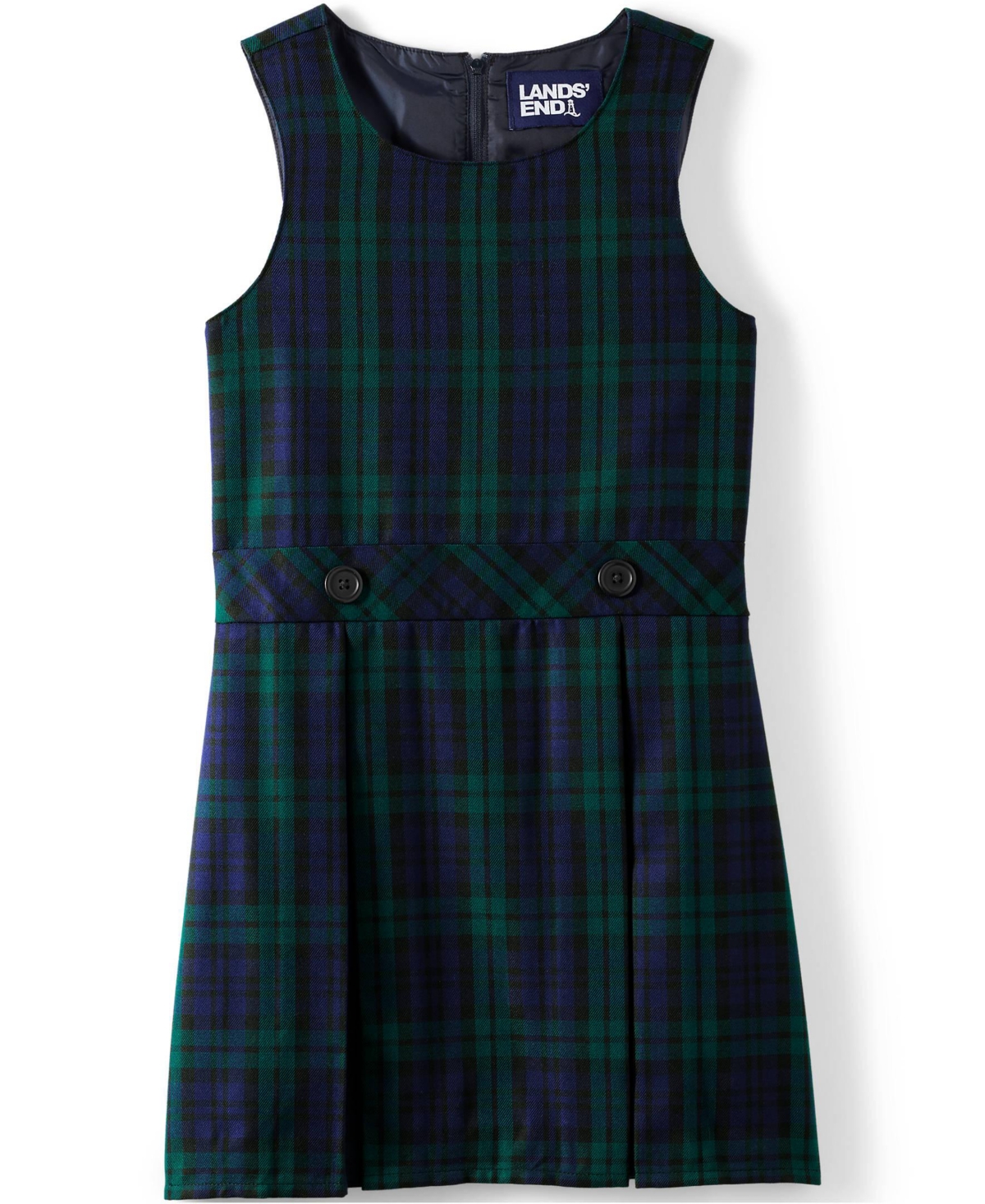 Click here for Lands End Big Girls Top of Knee Plaid Jumper - Pla... prices