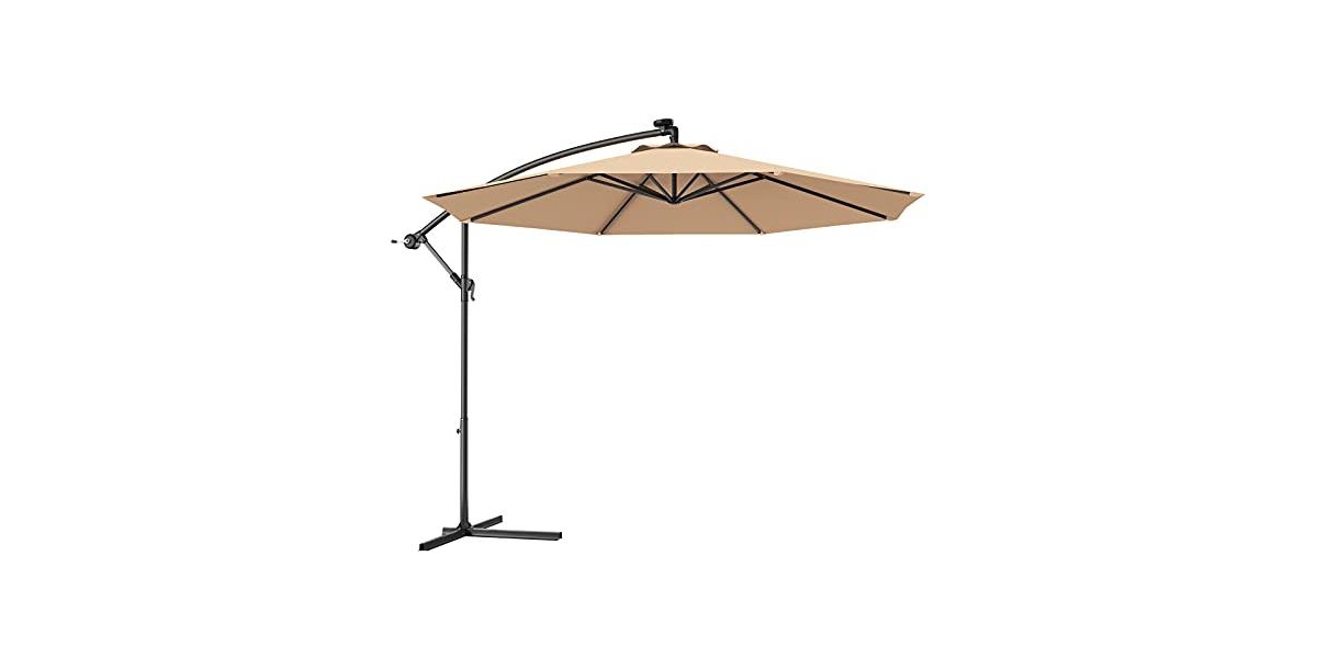 Click here for 10 Feet Offset Hanging Umbrella with Base and Infi... prices