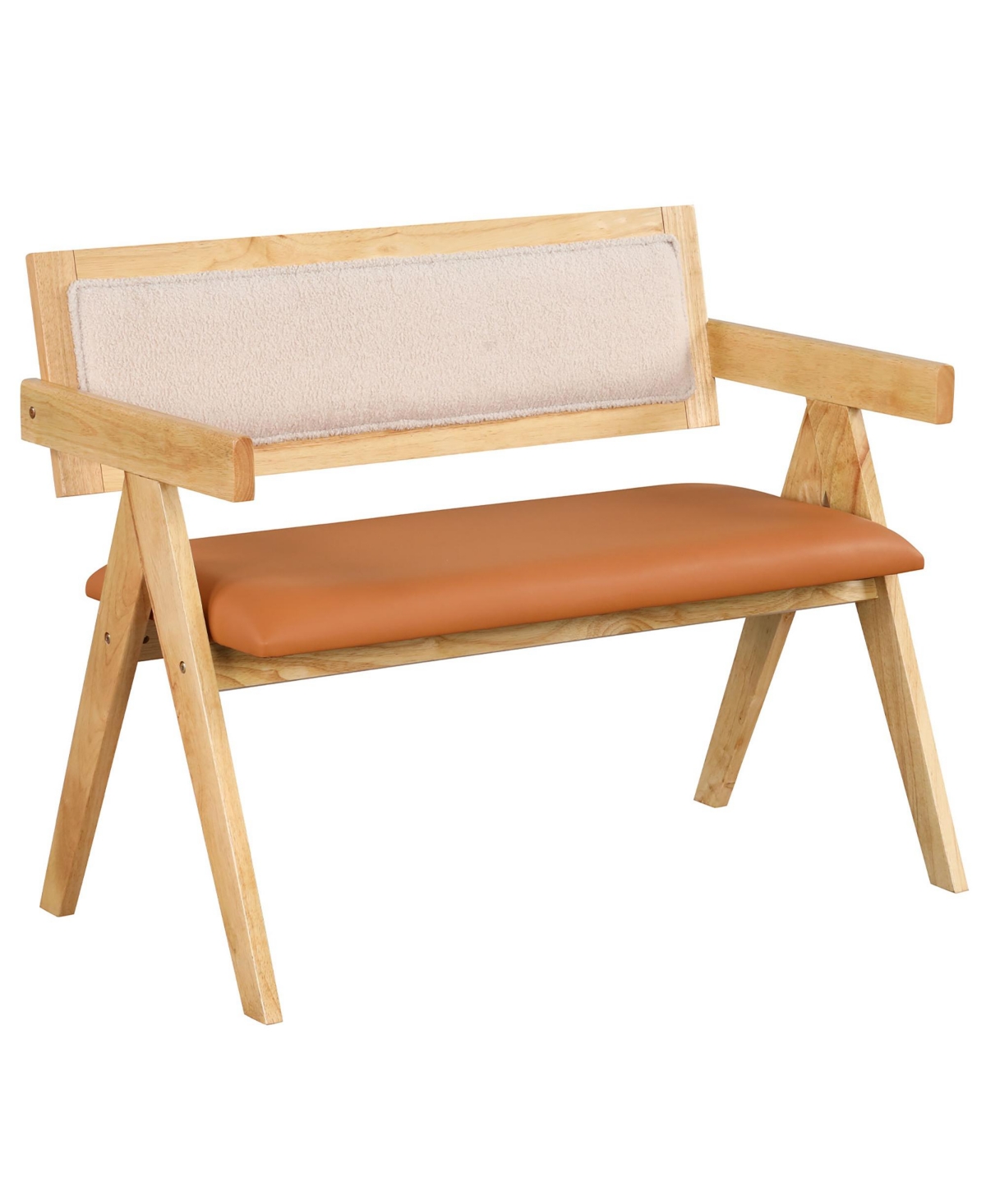 Click here for Gymax Rubber Wood Dining Bench w/Armrest Sherpa Up... prices