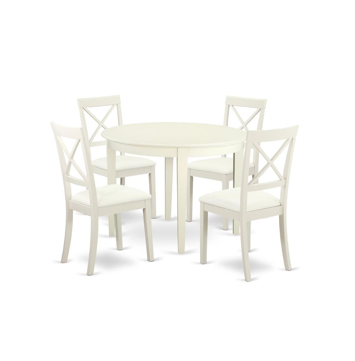Click here for East West Furniture Dining Room Set Linen White -... prices