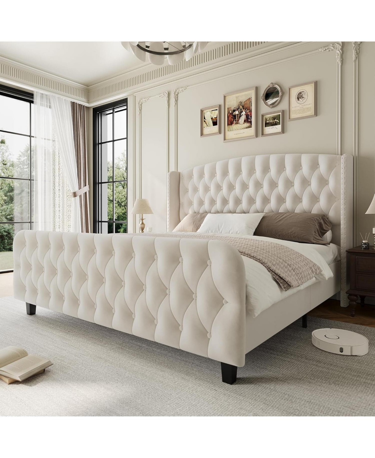 Click here for gaomon 51 Tall King Size Velvet Upholstered Platfo... prices
