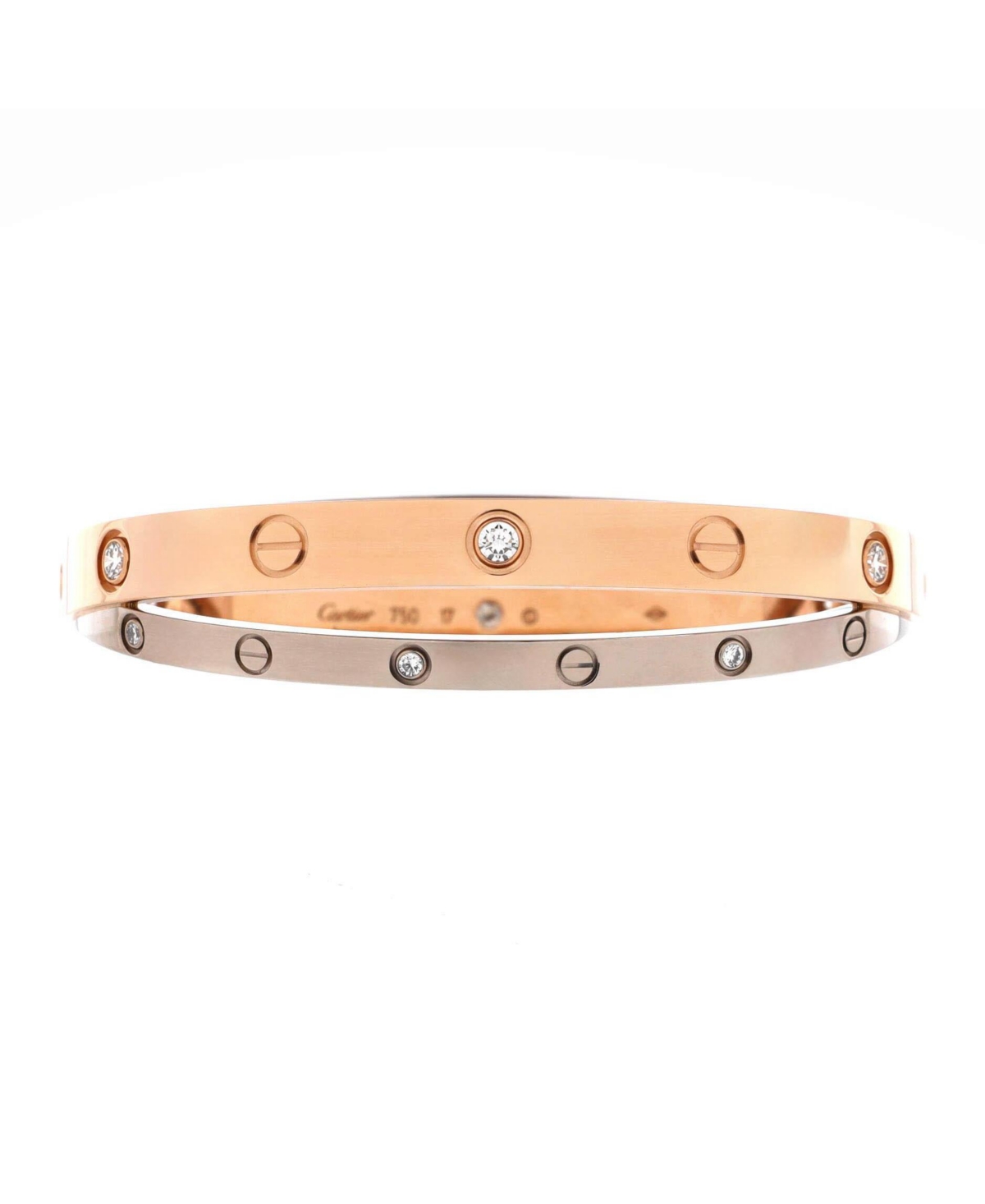 Click here for Pre-Owned Cartier Double Love Bracelet 18K Rose Go... prices