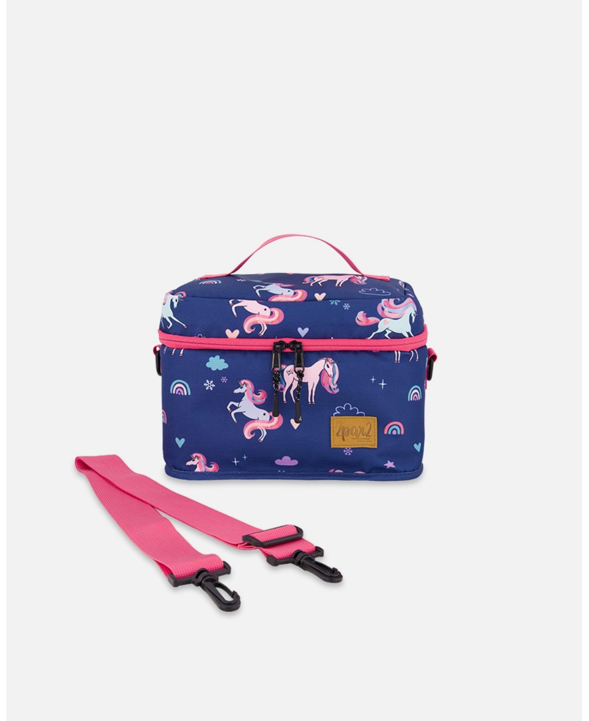 Click here for Deux par Deux Girl Lunch Box Navy Unicorn Print -... prices