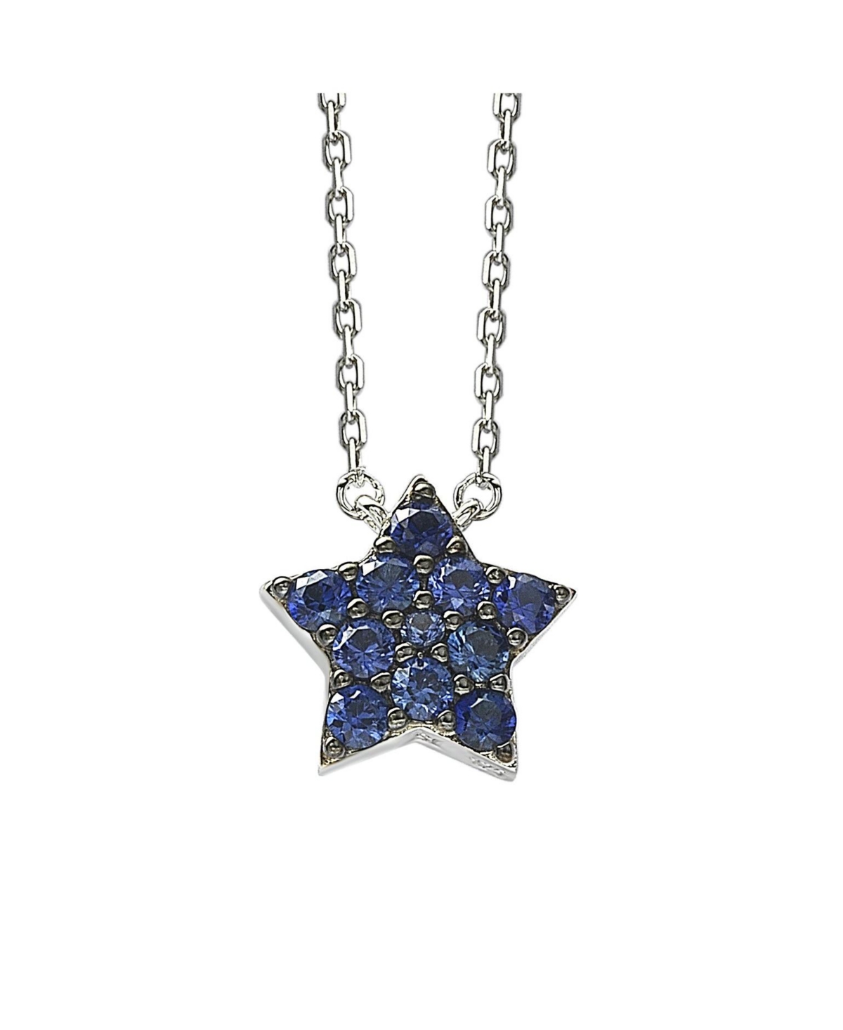 Click here for Suzy Levian Sterling Silver Sapphire Star Necklace... prices