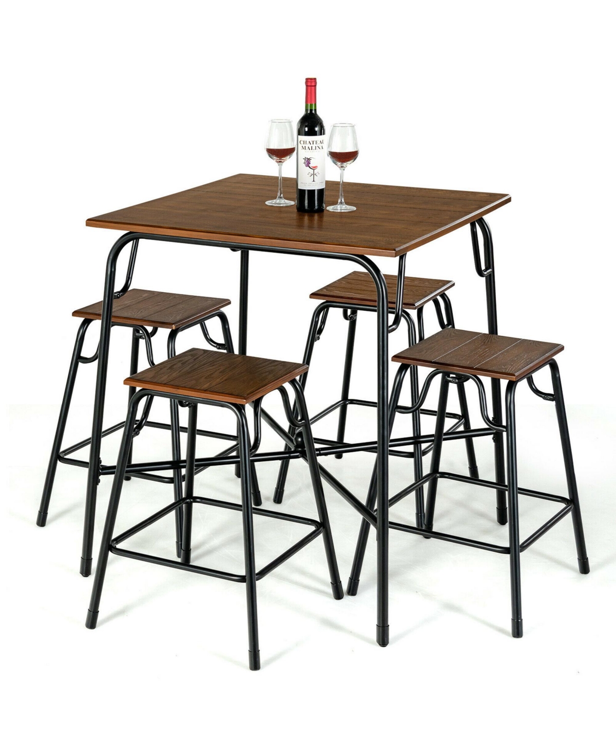 Click here for Gymax 5PCS Bar Table Set Counter Height Dining Set... prices