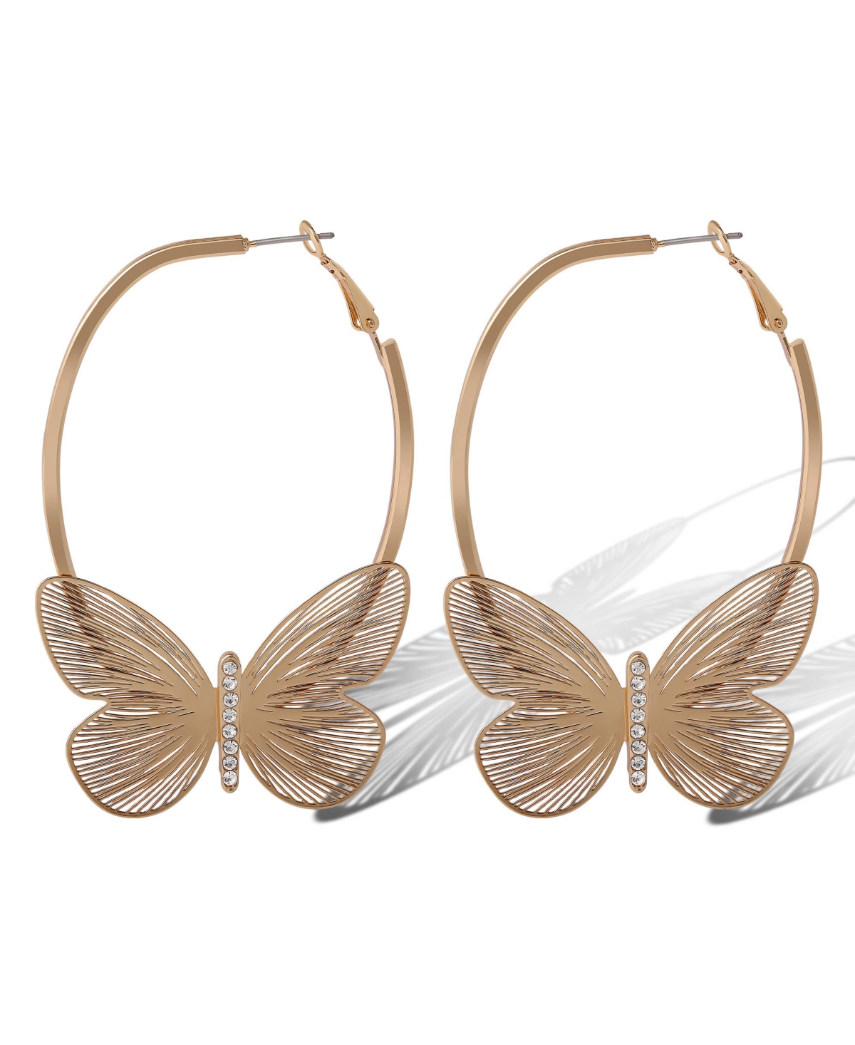 Click here for Jessica Simpson Gold-Tone Butterfly Hoop Earrings... prices