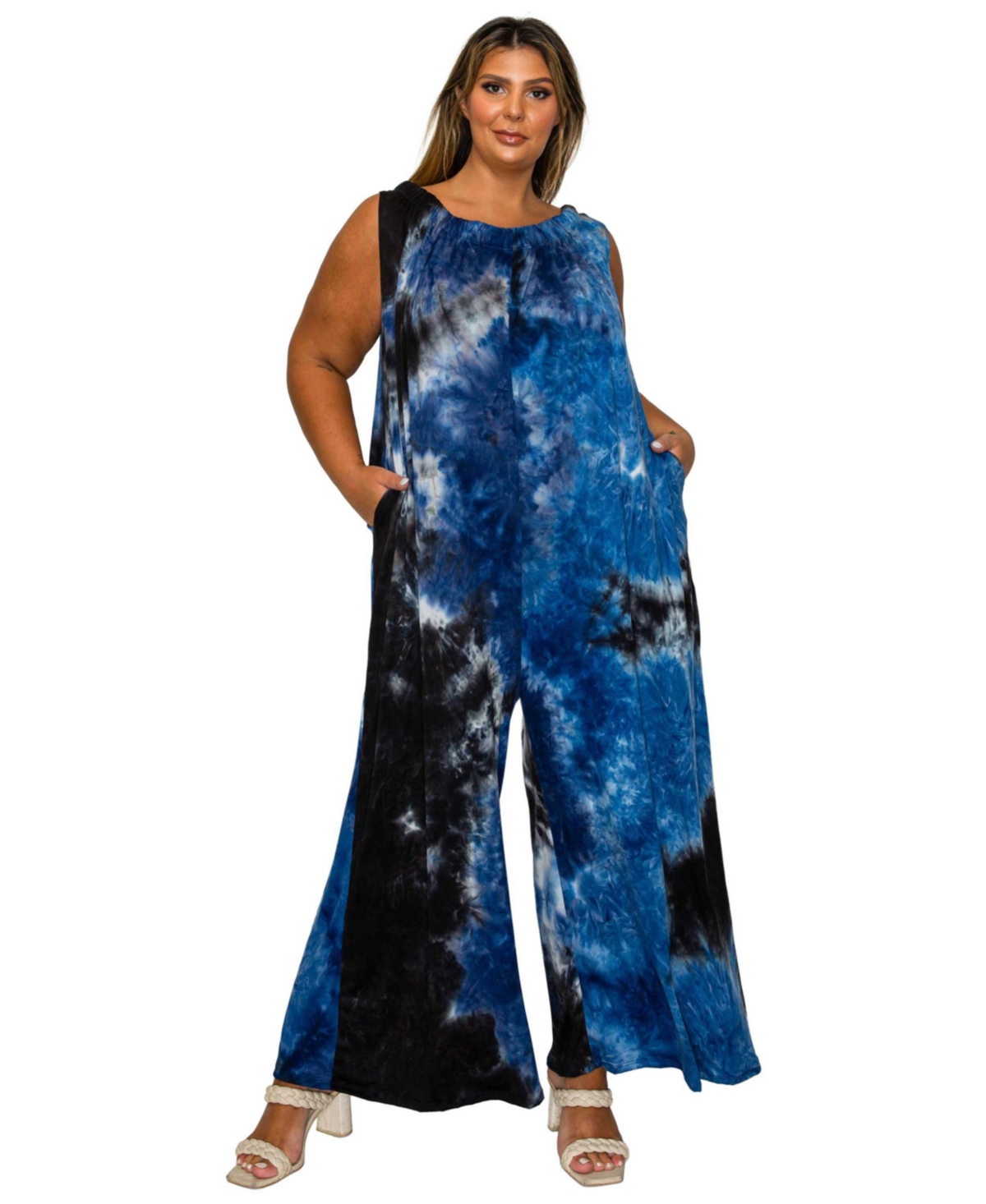 Click here for L I V D Womens Plus Size Pax Tie Dye Pocket Jumpsu... prices