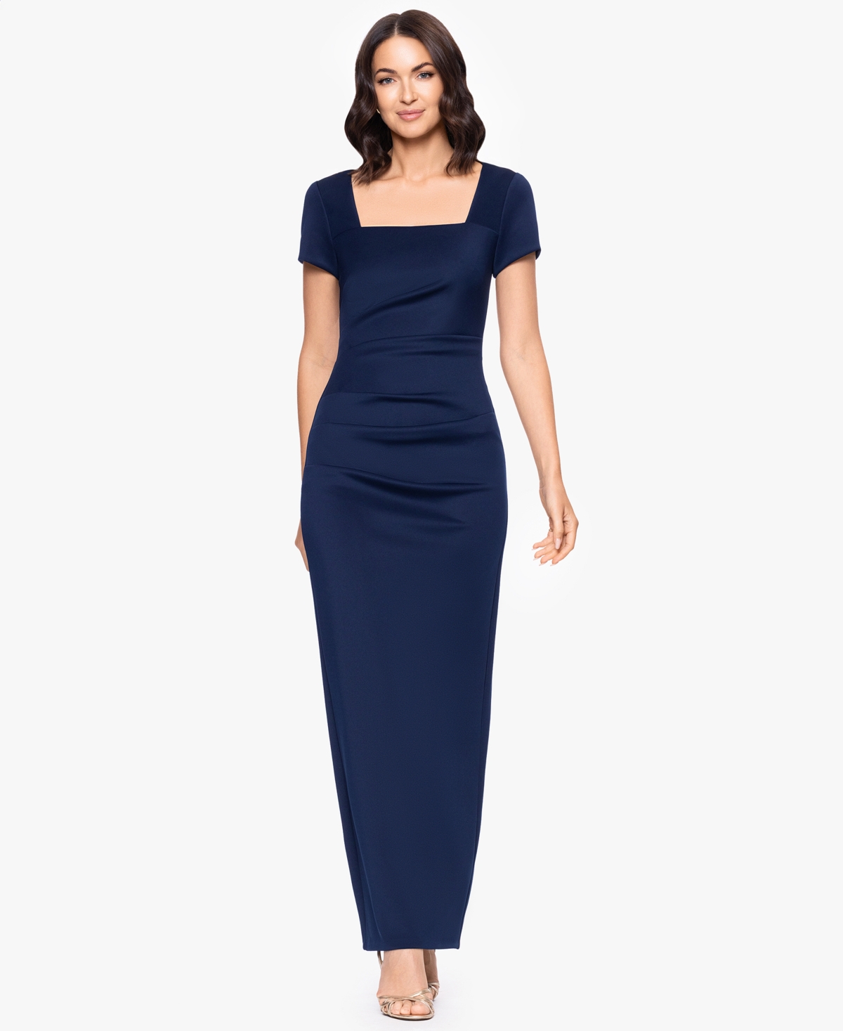 Click here for Betsy & Adam Petite Long Sheath Dress with Short S... prices