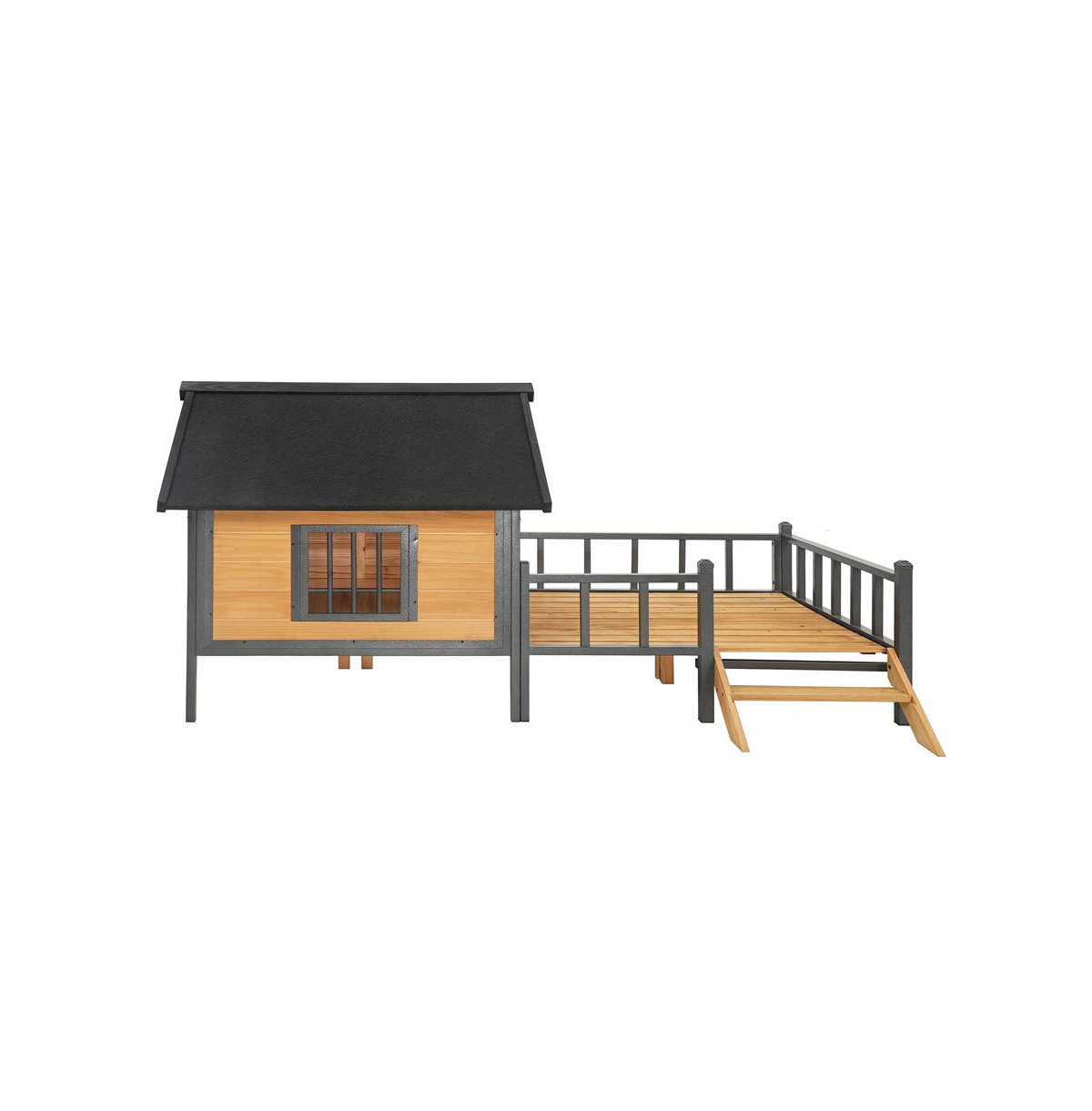 Click here for Aostirmotor 67 in. Wooden Dog House Dog Kennel wit... prices